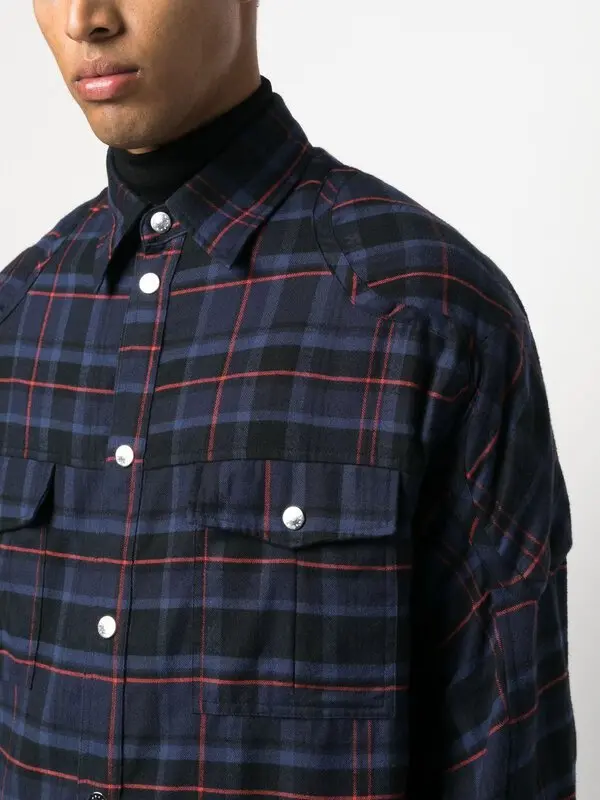GMBH Plaid-check Print Shirt - Blue
