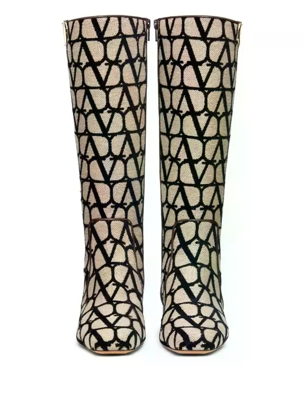 Valentino Garavani 30mm Vlogo Type Boots - Neutrals