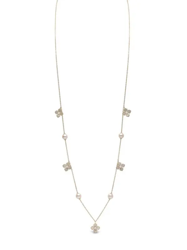 Yoko London 18kt Yellow Pearl And Diamond Necklace - Gold