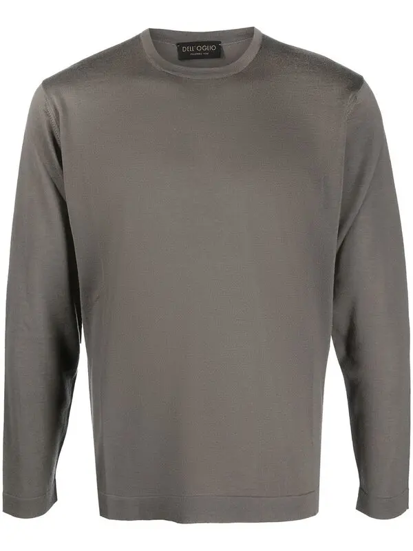 DELL'OGLIO Crew-neck Fine-knit Jumper - Grey