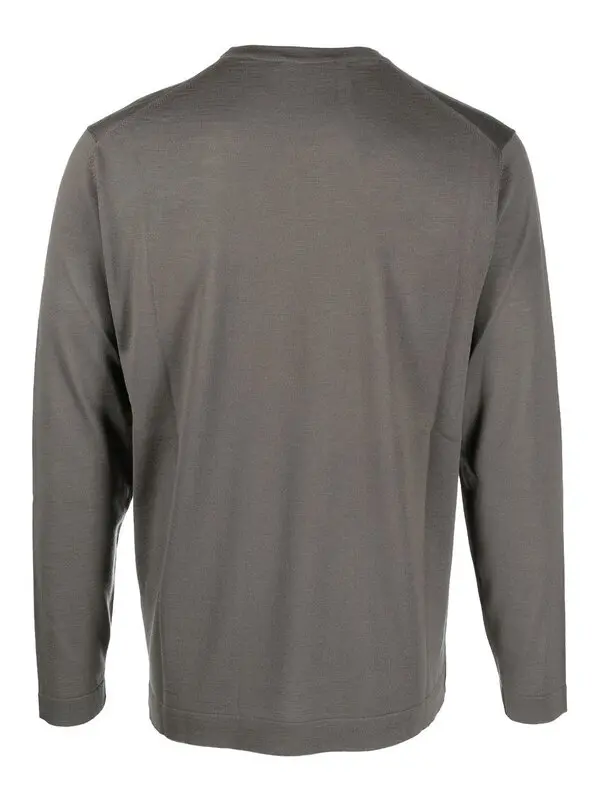 DELL'OGLIO Crew-neck Fine-knit Jumper - Grey
