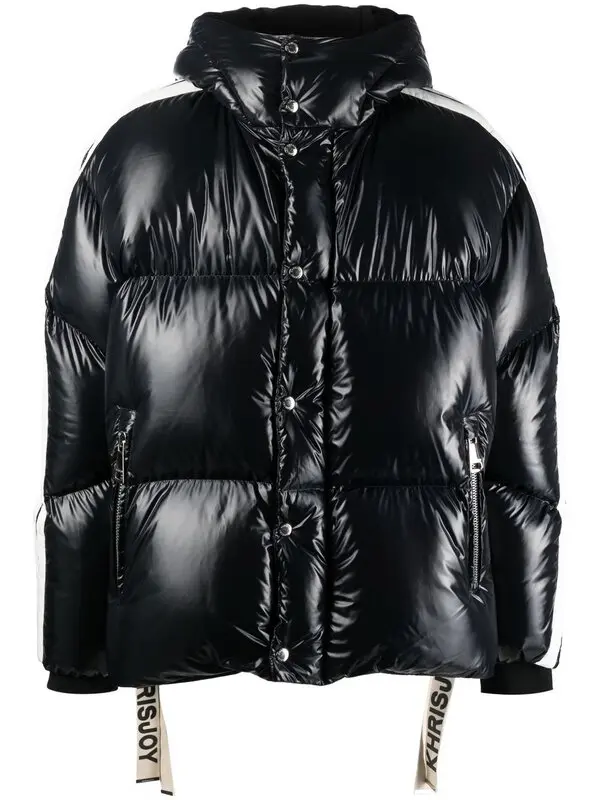 Khrisjoy Puff Track Striped Down-filled Jacket - Black