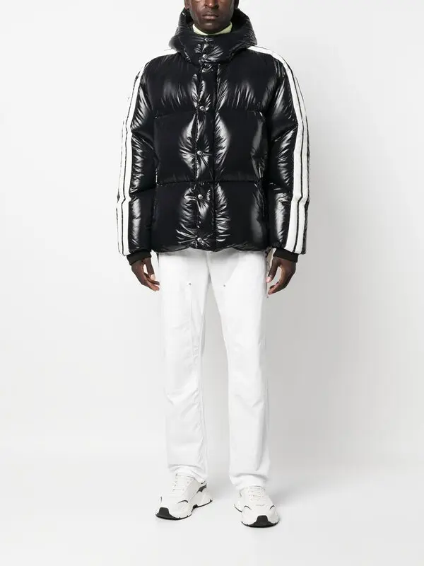 Khrisjoy Puff Track Striped Down-filled Jacket - Black