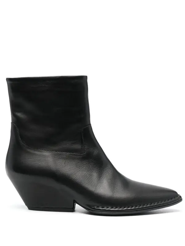 DEL CARLO Cuban-heel Pointed Ankle Boots