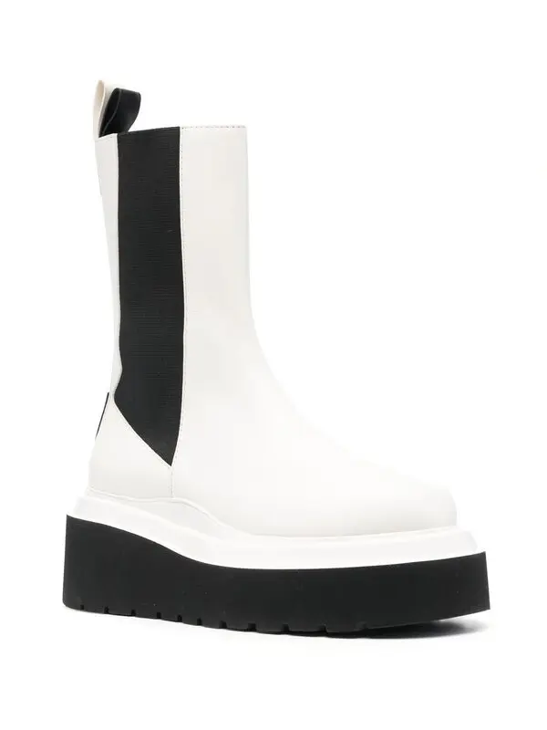 3JUIN Two-tone Wedge Chelsea Boots