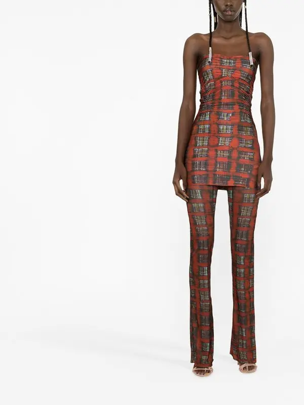 KNWLS Tartan-print Emi-heer Fla Trouer
