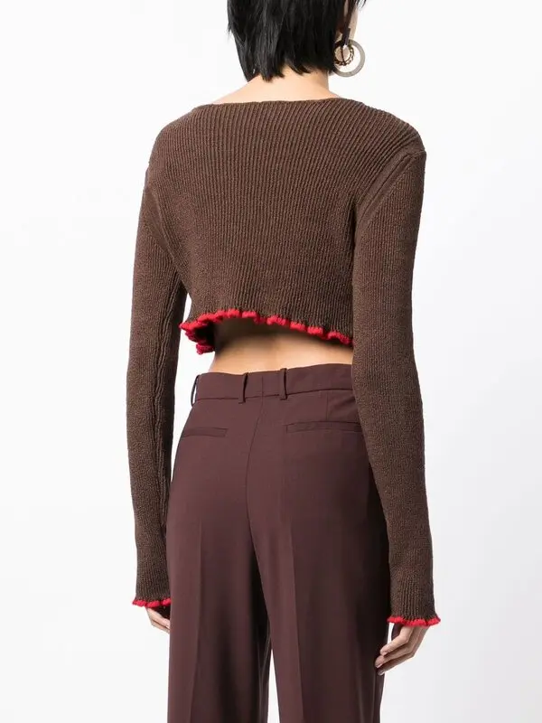 Jacquemus La Maille Santon Cropped Jumper - Brown