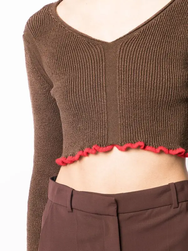 Jacquemus La Maille Santon Cropped Jumper - Brown