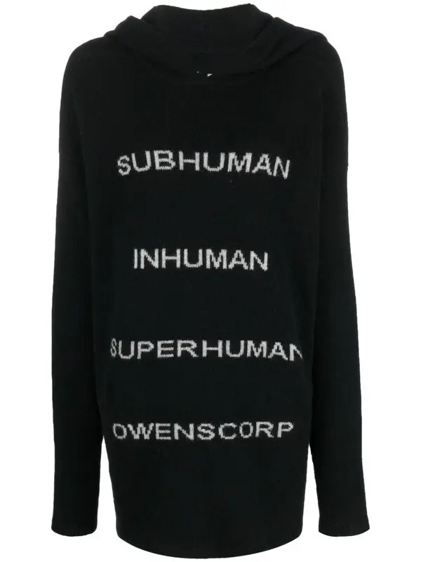 Rick Owens Intarsia-knit Pullover Hoodie