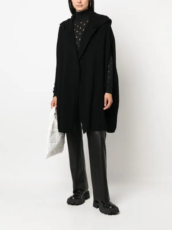 Rick Owens Hooded Knitted Cardigan Coat