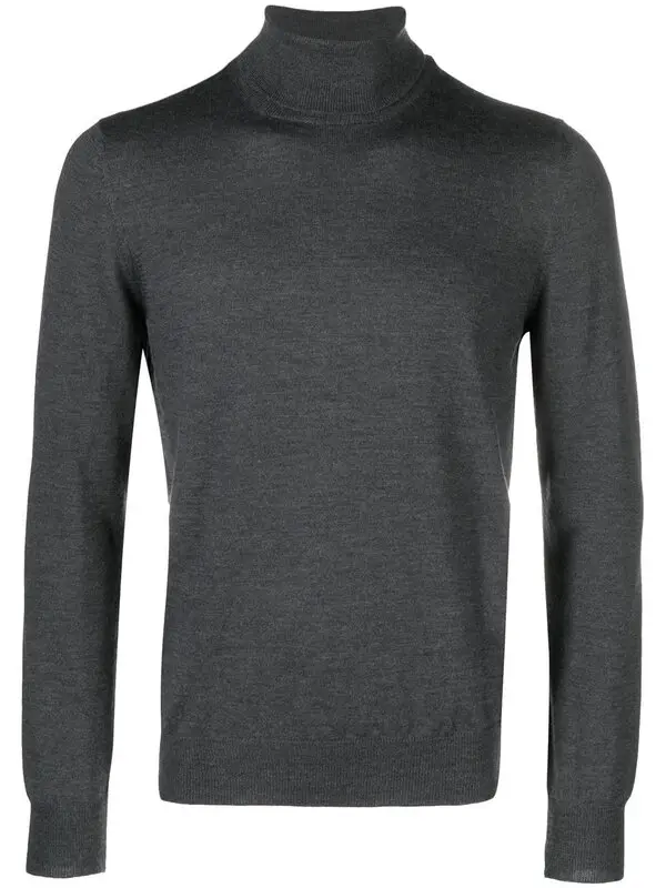 Tagliatore Virgin Wool Roll-neck Jumper - Grey