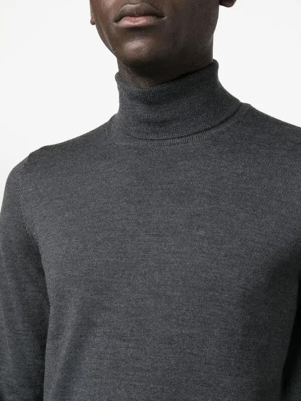 Tagliatore Virgin Wool Roll-neck Jumper - Grey