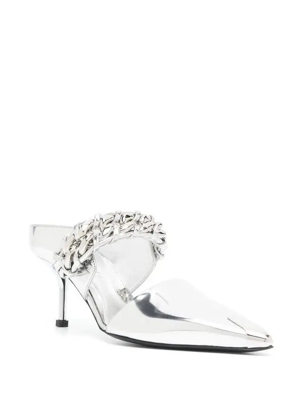 Alexander McQueen 70mm Leather Chain-link Mules