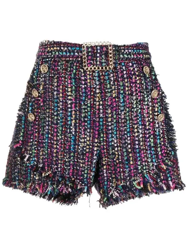 EDWARD ACHOUR PARIS Metallic Tweed Shorts
