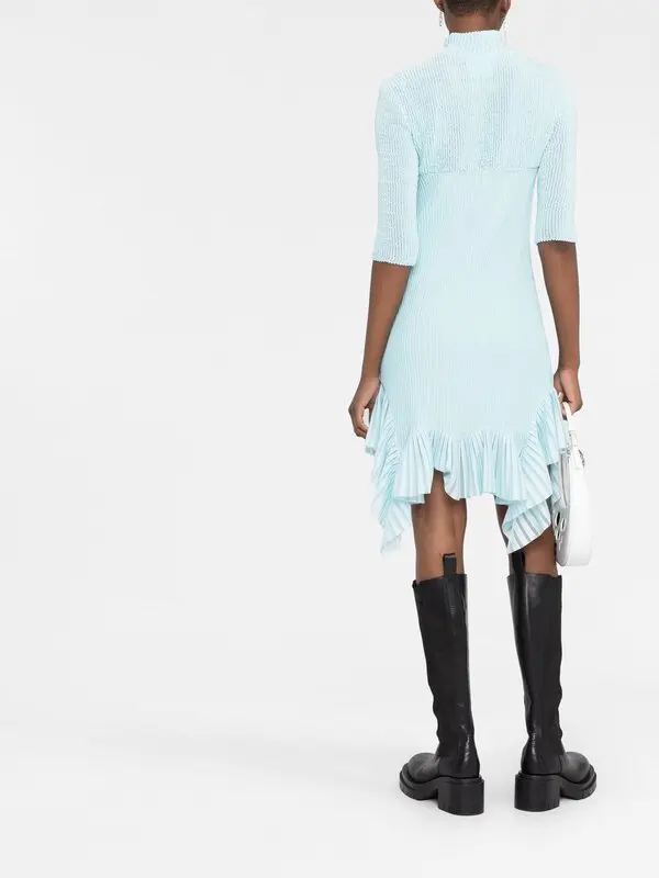 Givenchy Flounced Plissé Mini Dress