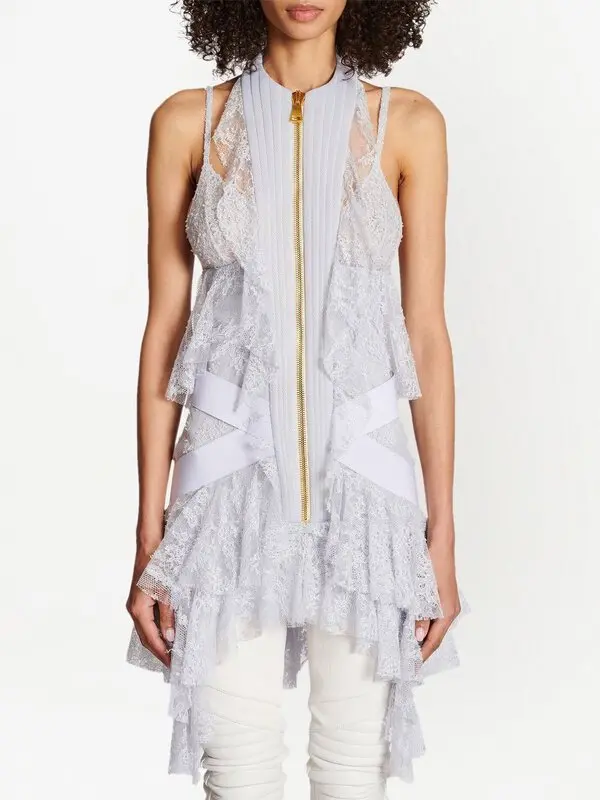 Balmain Lace-panelled Mini Dress