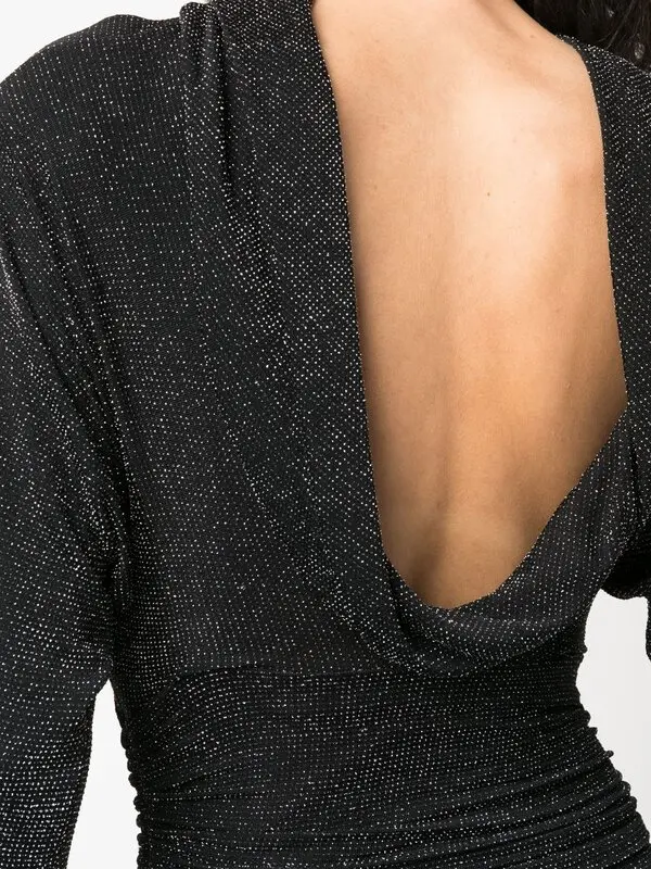Saint Laurent Glittered Long Sleeve Mini Dress