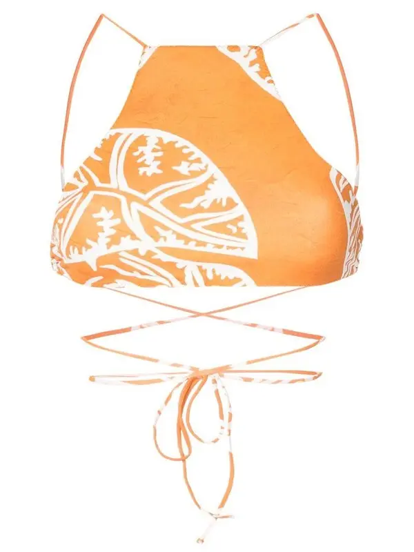 CLUBE BOSSA Chung Wrap-tie Bikini Top - Orange
