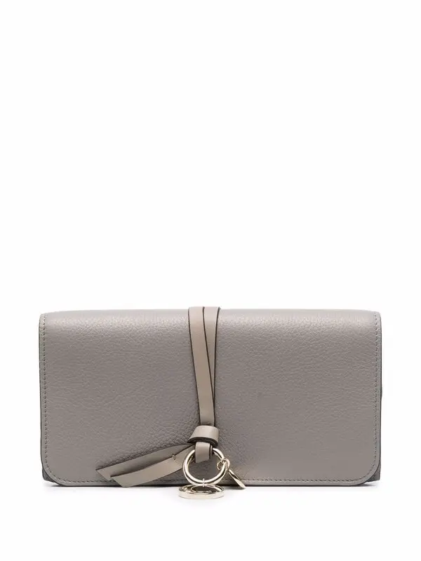 Chloé Alphabet Textured-leather Wallet - Grey