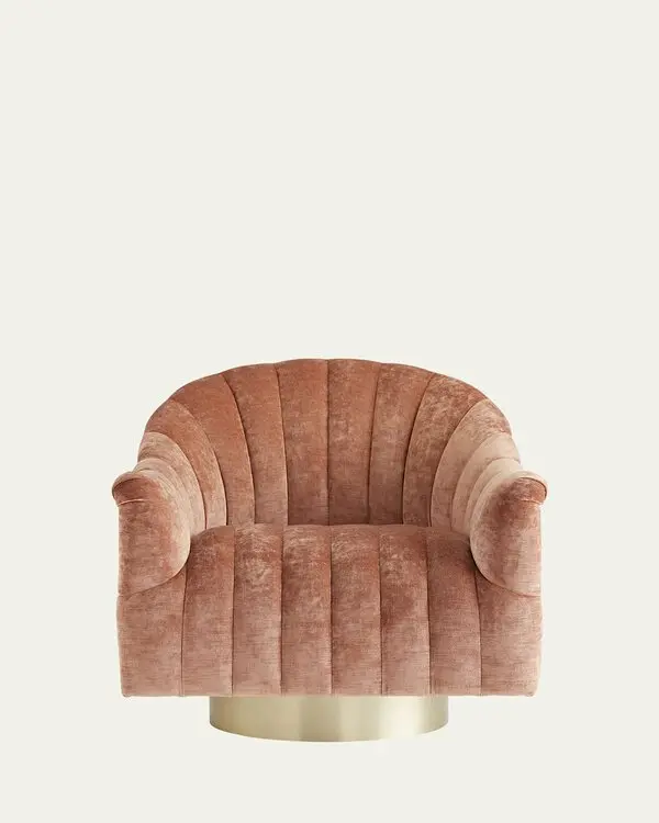 ARTERIORS Springsteen Velvet Swivel Chair - Rose