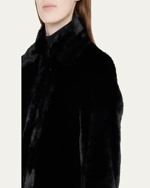 Akris Faux-fur Collared Coat