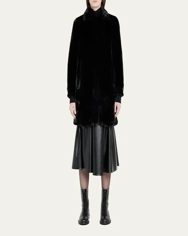 Akris Faux-fur Collared Coat