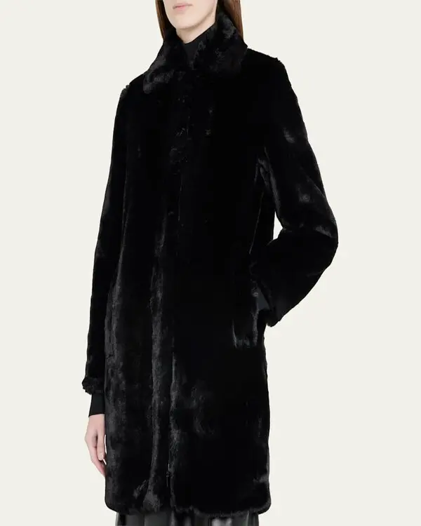 Akris Faux-fur Collared Coat