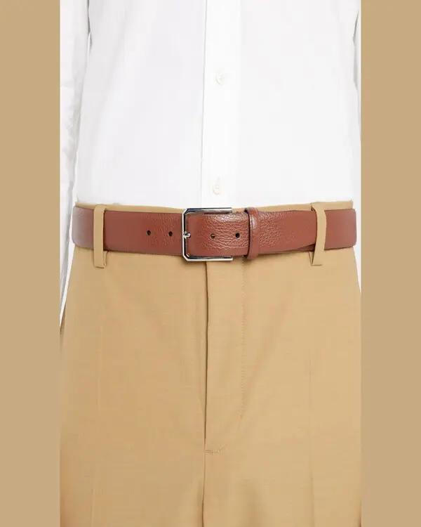 Santoni Grained Leather Belt - Light Brown