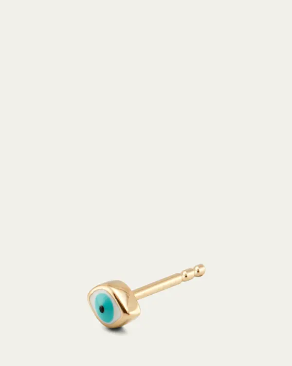 SYDNEY EVAN 14k Gold Enamel Evil Eye Stud Earring, Single