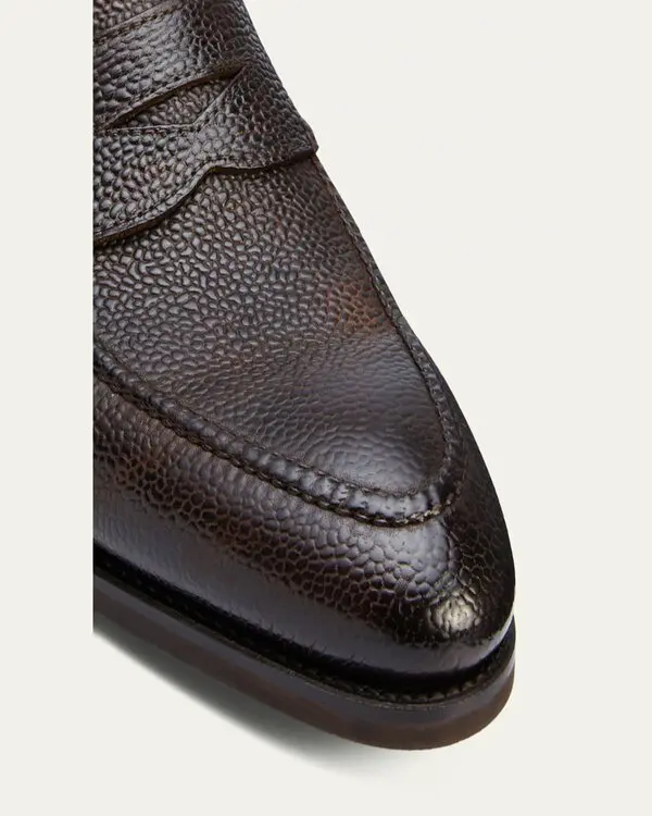 Bontoni Principe Grain Leather Loafers - Testa Di Moro