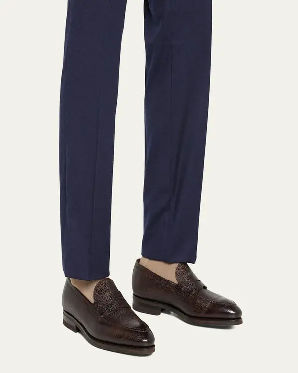 Bontoni Principe Grain Leather Loafers - Testa Di Moro