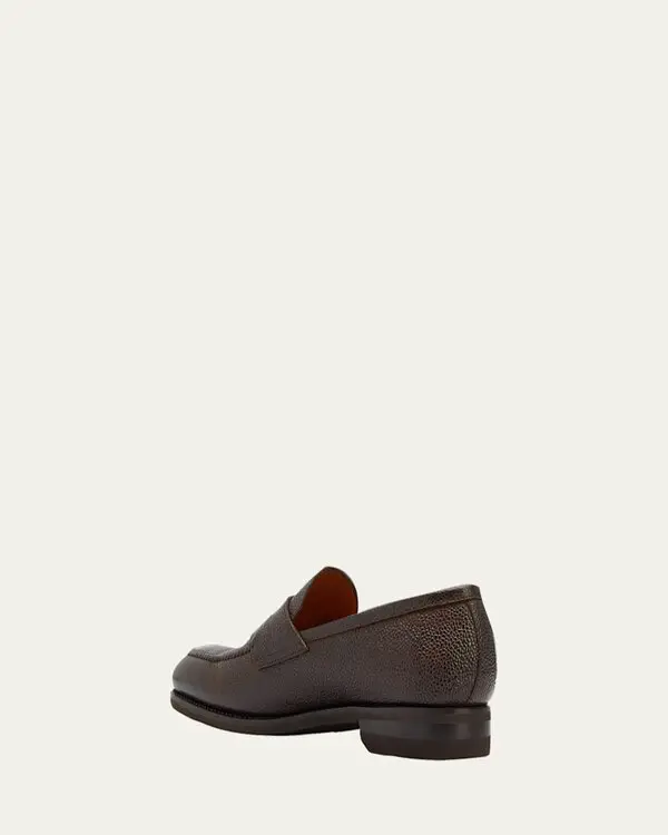 Bontoni Principe Grain Leather Loafers - Testa Di Moro