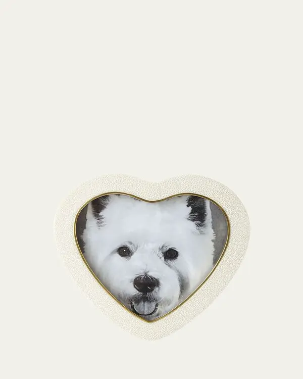Aerin Faux Shagreen Heart Picture Frame