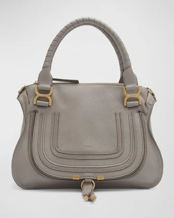 Chloé Marcie Medium Satchel Bag - Cashmere Grey