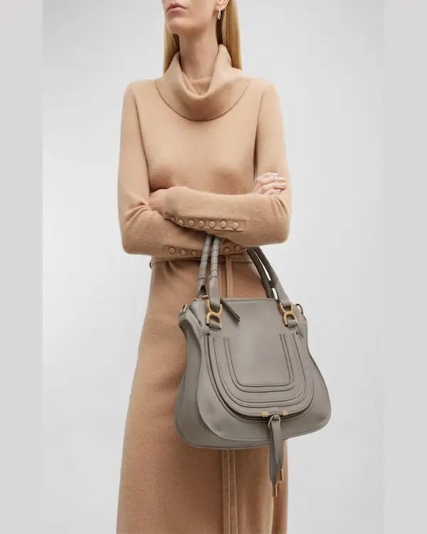 Chloé Marcie Medium Satchel Bag - Cashmere Grey
