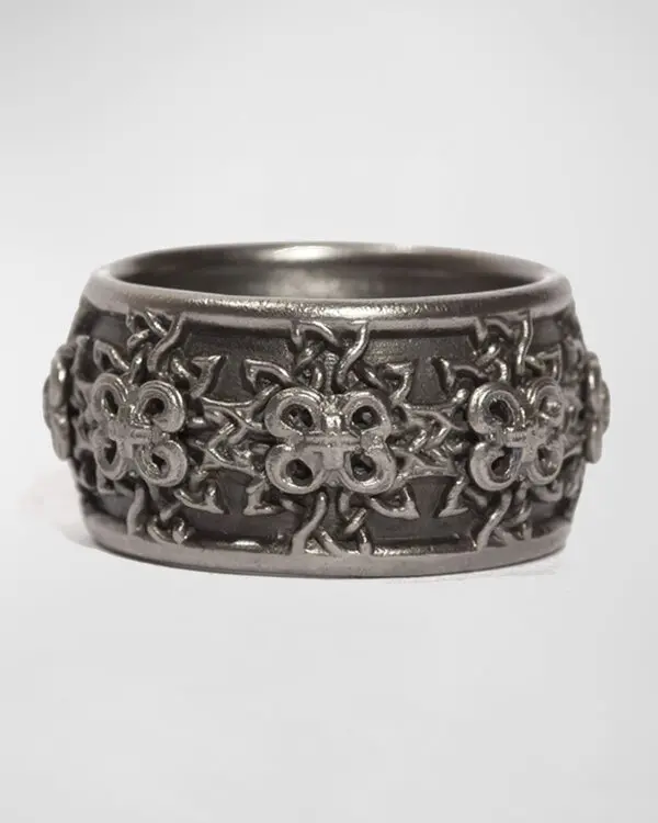 Armenta Romero Blackened Woven-scroll Wideband Ring - Sterling Silver