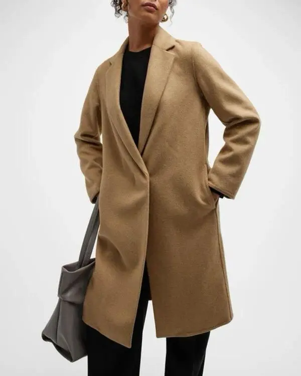 Vince Classic Straight Wool-blend Coat - Camello
