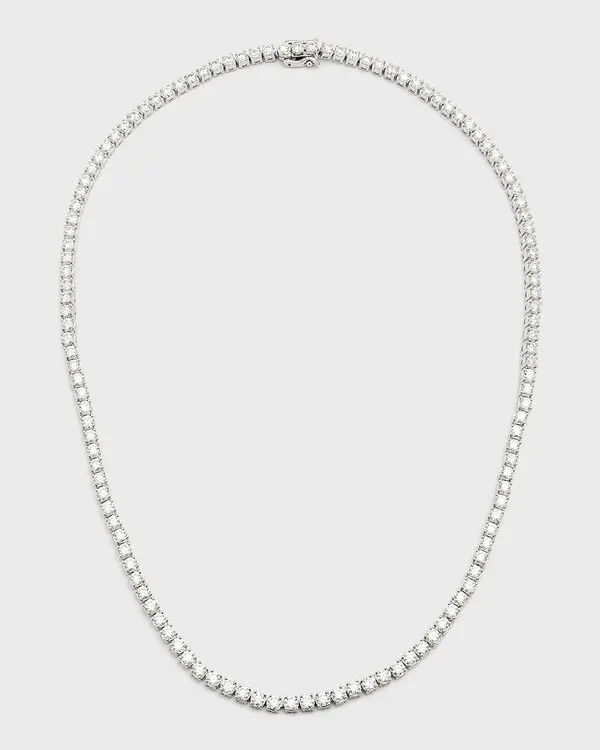 Neiman Marcus 18k 15.0 Tcw Diamond Line Necklace - White Gold