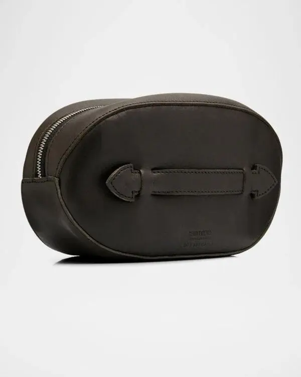 Shinola Apos;s Football Leather Travel Toiletry Kit - Black