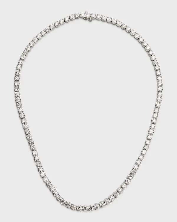Neiman Marcus Lab Grown Diamond 18k Tennis Necklace - White Gold