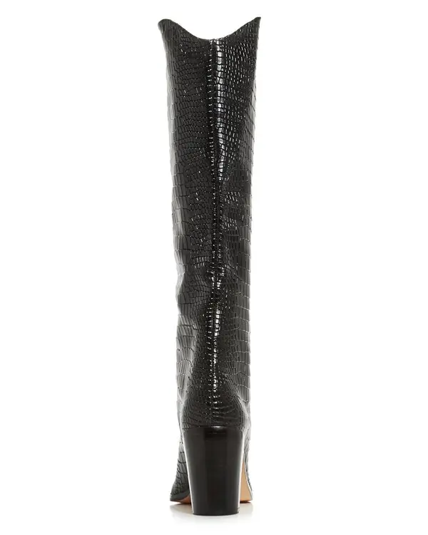 Schutz Maryana Croc-embossed Tall Boots