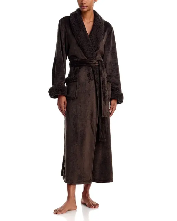 Natori Long Plush Robe - Espresso