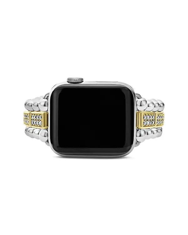 Lagos Sterling Silver & 18k Gold Diamond Apple Smartwatch Bracelet - Silver/gold