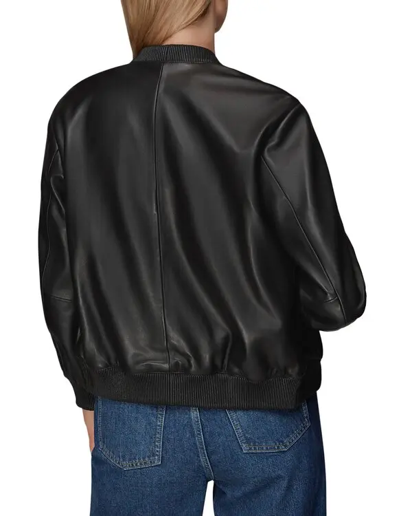 Whistles Laura Leather Bomber Jacket
