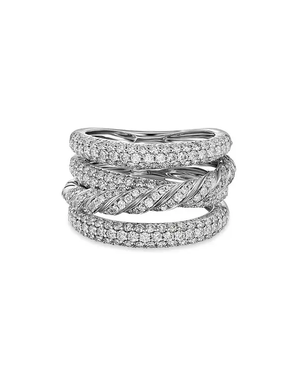 David Yurman Paveflex Four-row Diamond Ring - White