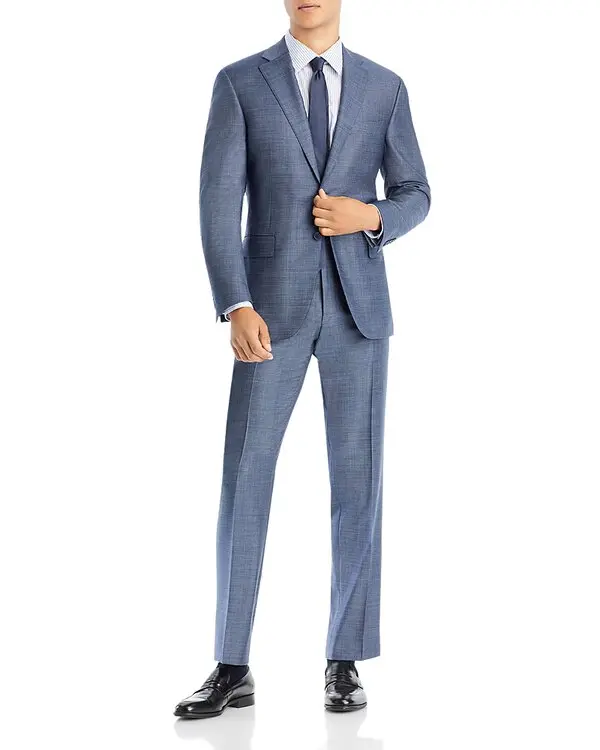 Canali Siena Sharkskin Classic Fit Suit - Blue