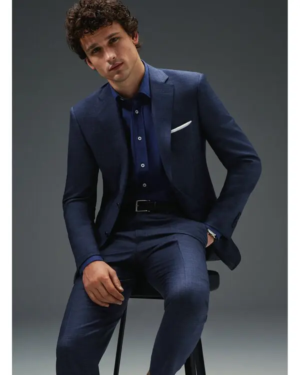 Canali Siena Sharkskin Classic Fit Suit - Blue