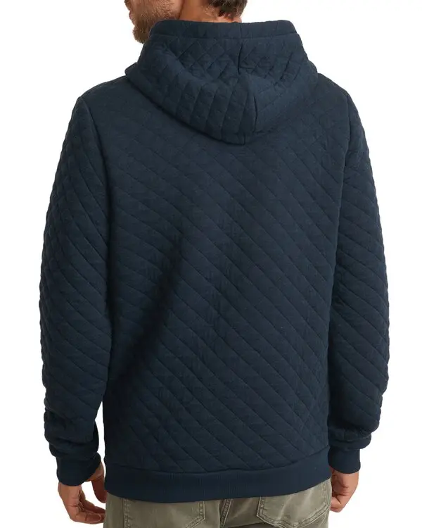 Marine Layer Quilted Full Zip Hoodie - Navy