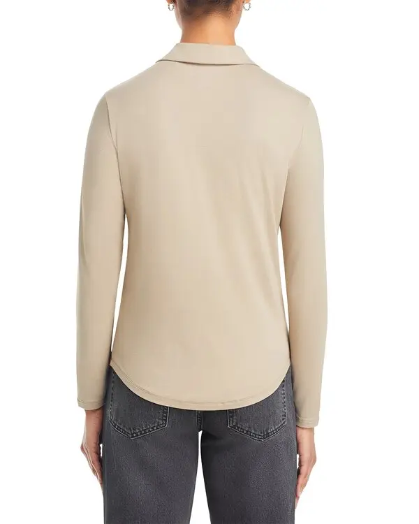 Majestic Filatures Point Collar Button Front Shirt - Desert