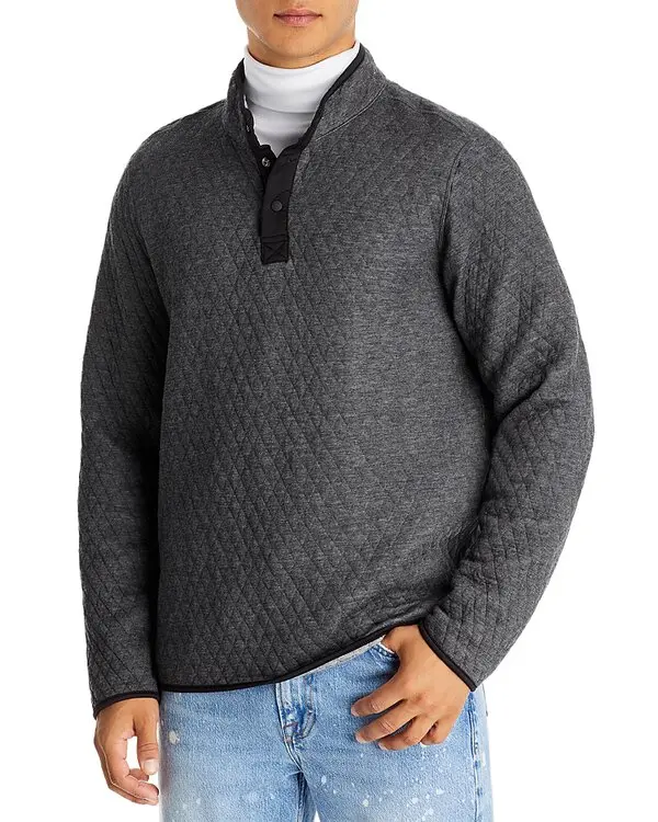Marine Layer Corbet Reversible Quilted Pullover - Charcoal